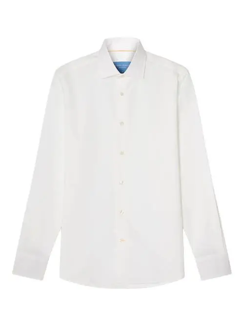 Robert Talbott Reynolds Novelty Cuff Poplin Contemporary Fit Shirt - White