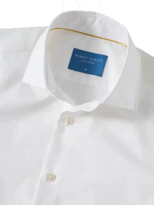 Robert Talbott Reynolds Novelty Cuff Poplin Contemporary Fit Shirt - White