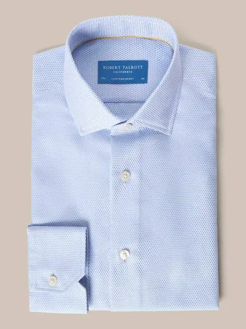 Robert Talbott Reynolds Hopsack Contemporary Fit Shirt - Blue