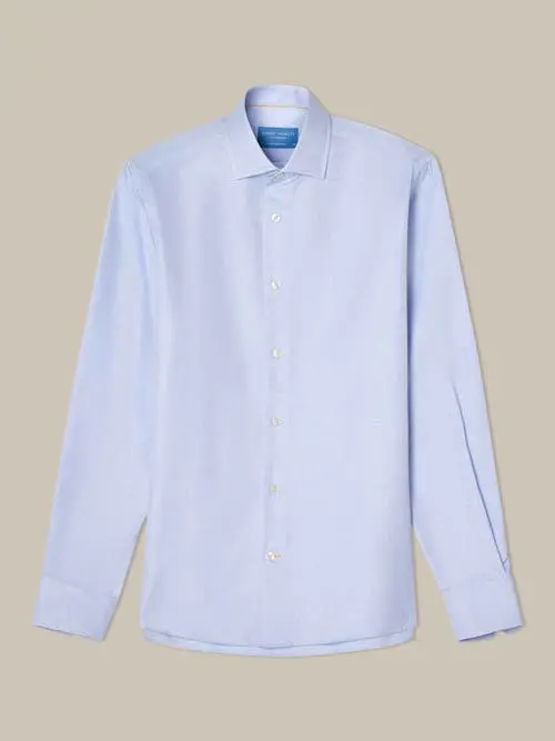 Robert Talbott Reynolds Hopsack Contemporary Fit Shirt - Blue