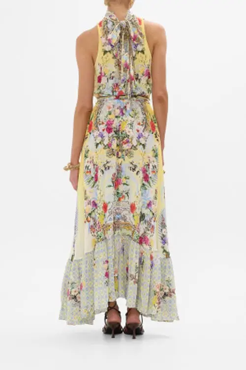 Camilla Silk Necktie Maxi Dress