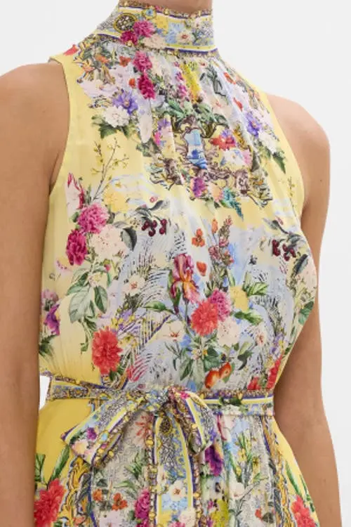 Camilla Silk Necktie Maxi Dress