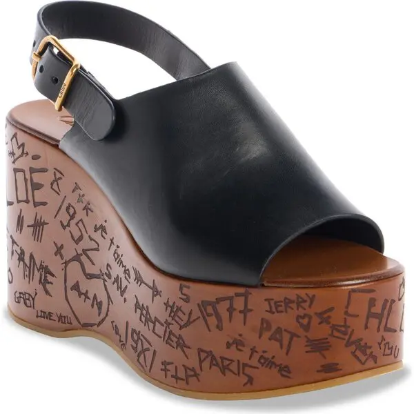 Chloé Maxime Platform Slingback Sandal - Black