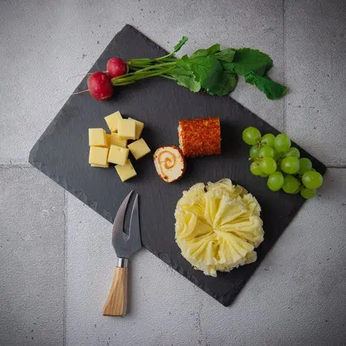 CILIO Slate Serving Board For Cheese And Appetizers, Rectangular