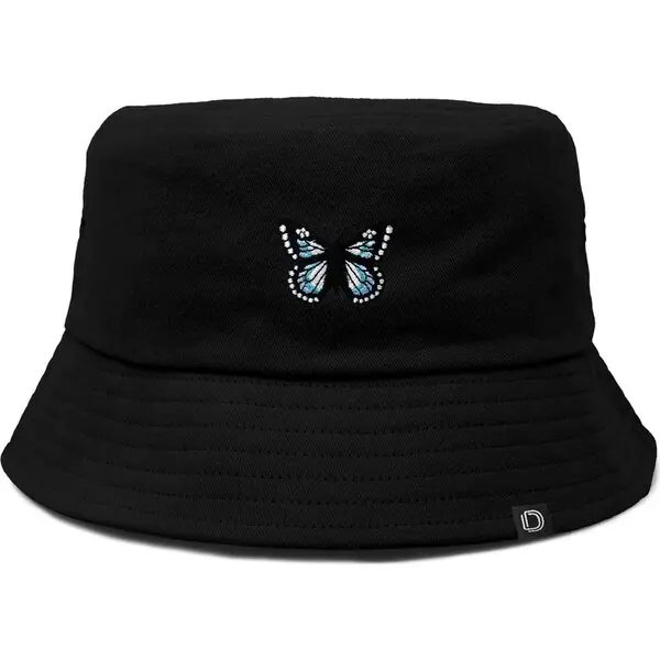 DALIX Butterfly Bucket Hat - Black