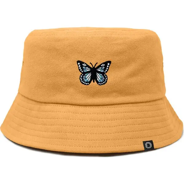 DALIX Butterfly Bucket Hat - Golden Cream