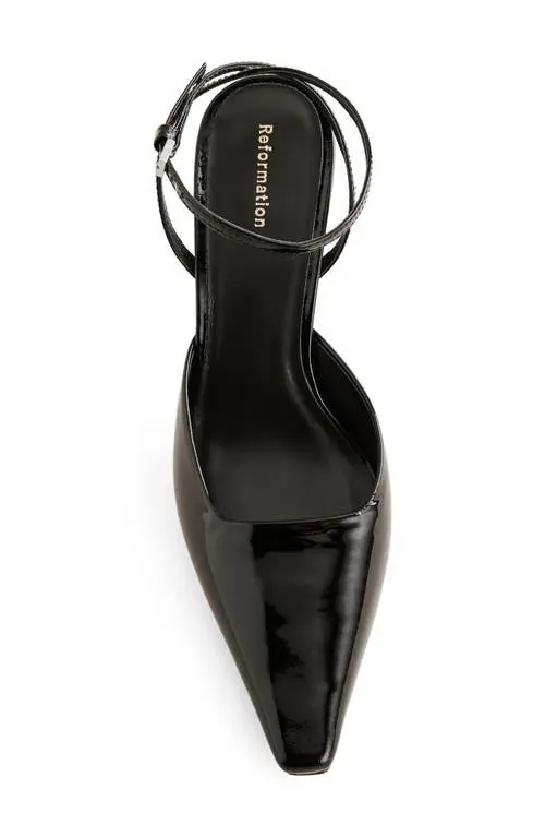 REFORMATION Natasha Mesh Pump - Black Patent