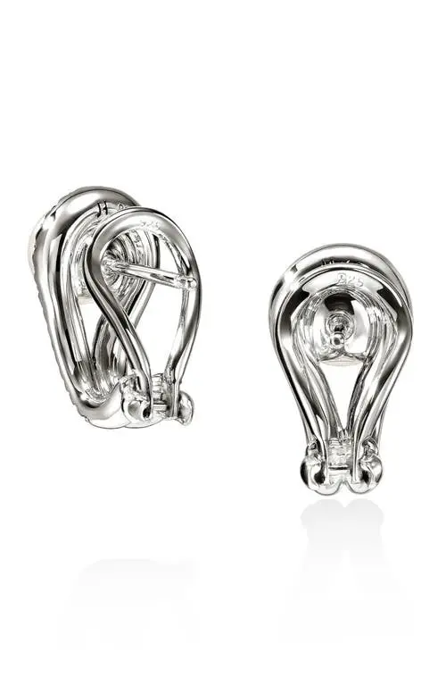 John Hardy Surf & Diamond Earrings - Silver