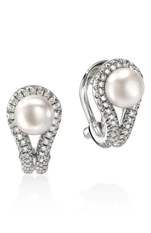 John Hardy Pearl And Diamond Earrings - Silver