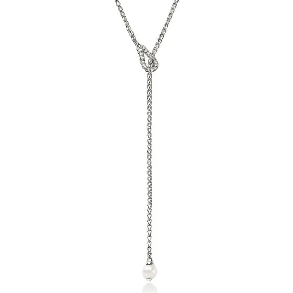 John Hardy Surf Silver And Diamond Y Necklace - Sterling Silver