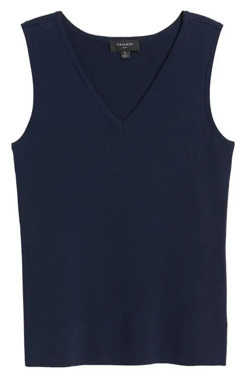 TAHARI ASL V-neck Sweater Tank
