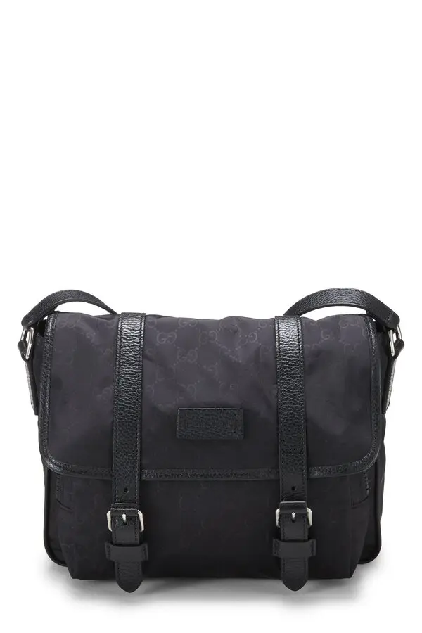 Gucci Buckle Flap Messenger Bag - Black