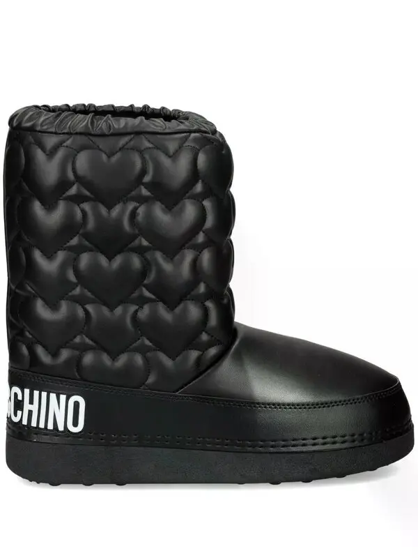 Moschino Logo-print Quilted Boots - Black