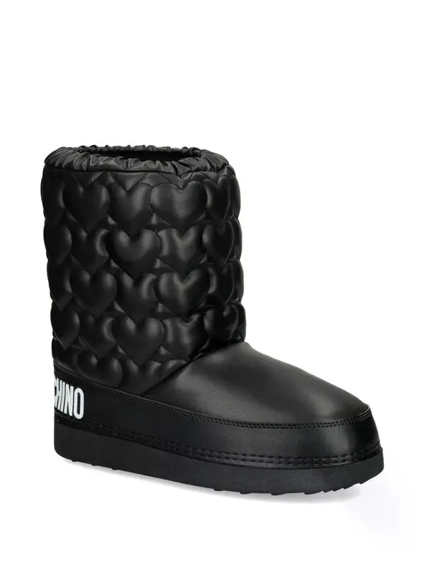Moschino Logo-print Quilted Boots - Black