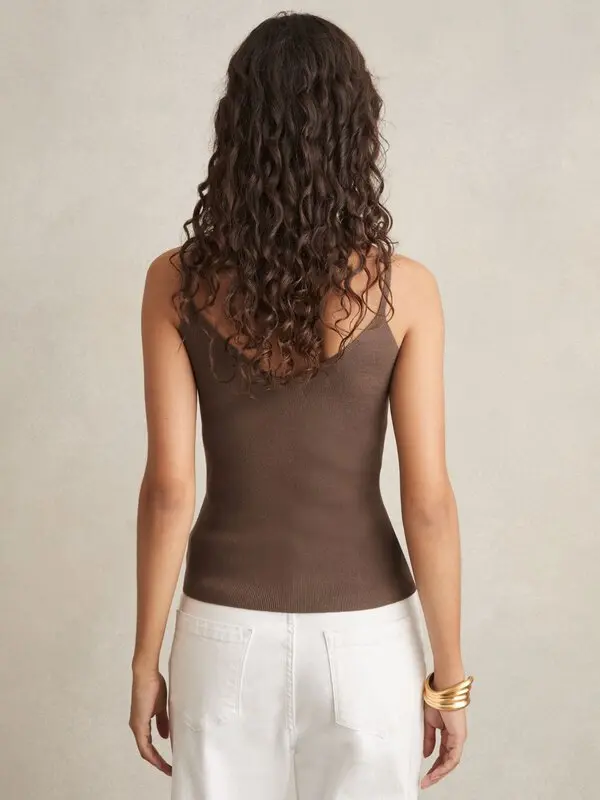 REISS Lucy Lyocell-blend Knitted Vest
