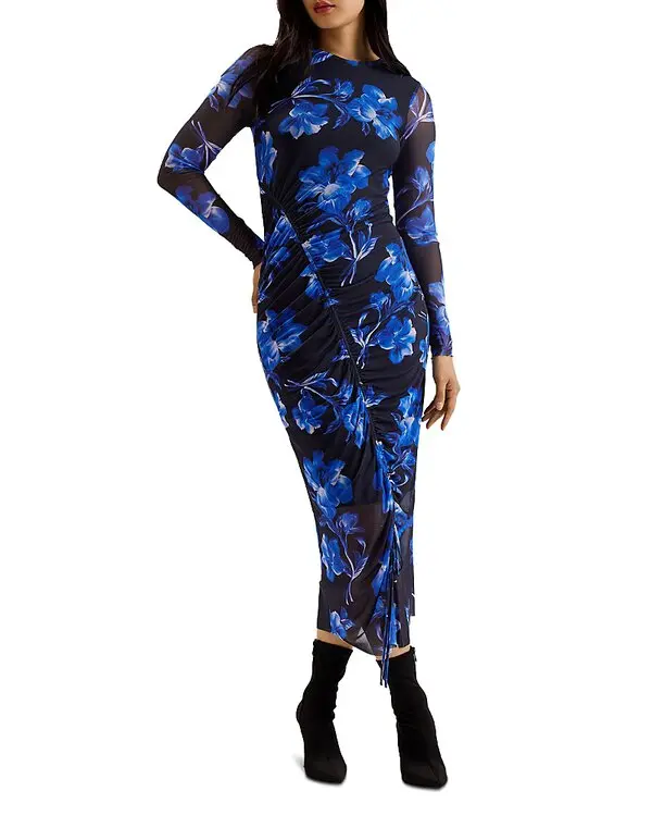 Ted Baker London Marliyy Bodycon Midi Dress With Floral Print - Blue