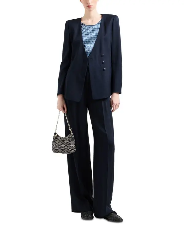 Emporio Armani Geo Textured Jacquard Jersey Top