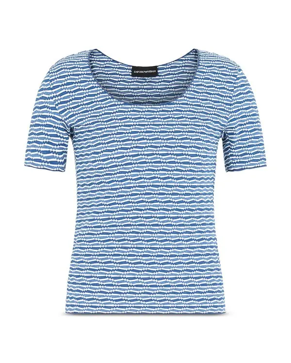 Emporio Armani Geo Textured Jacquard Jersey Top
