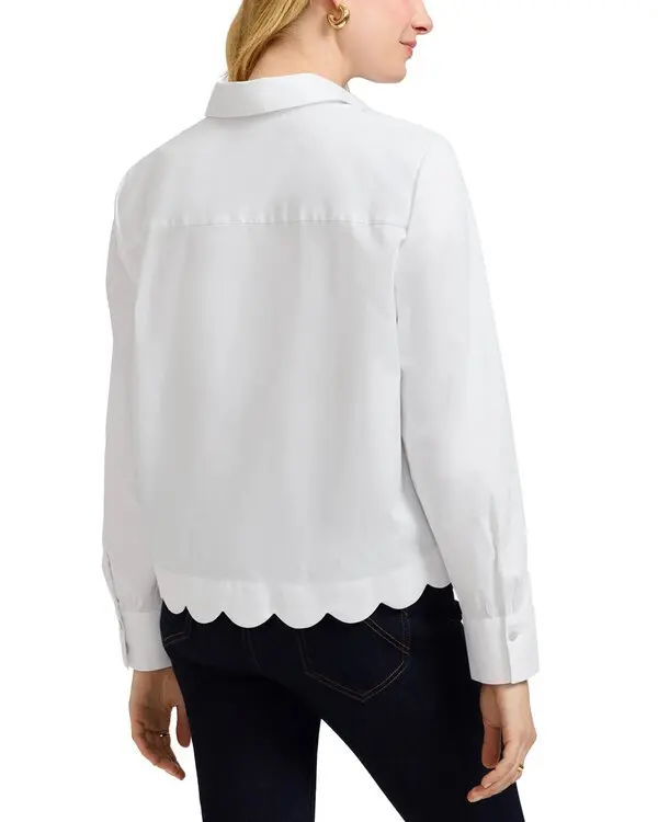 Foxcroft Scarlett Long Sleeved Matte Sateen Shirt - White