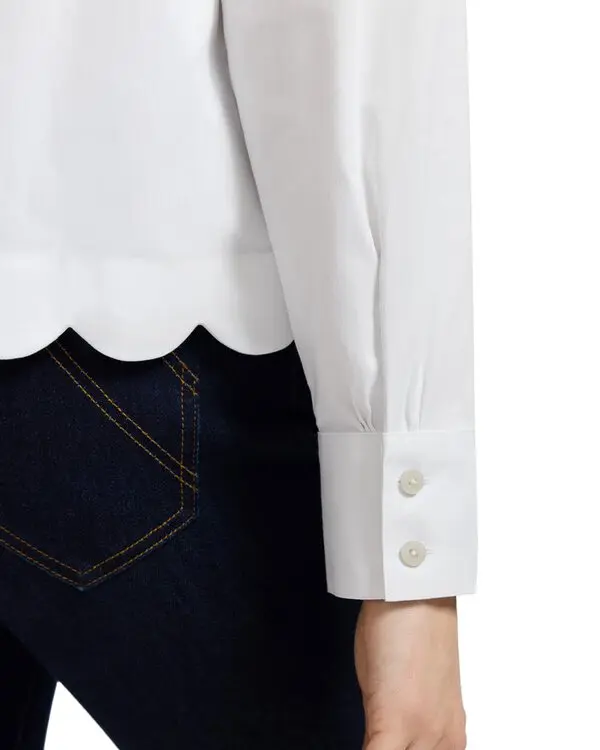 Foxcroft Scarlett Long Sleeved Matte Sateen Shirt - White