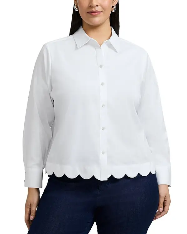 Foxcroft Scarlett Long Sleeved Matte Sateen Shirt - White