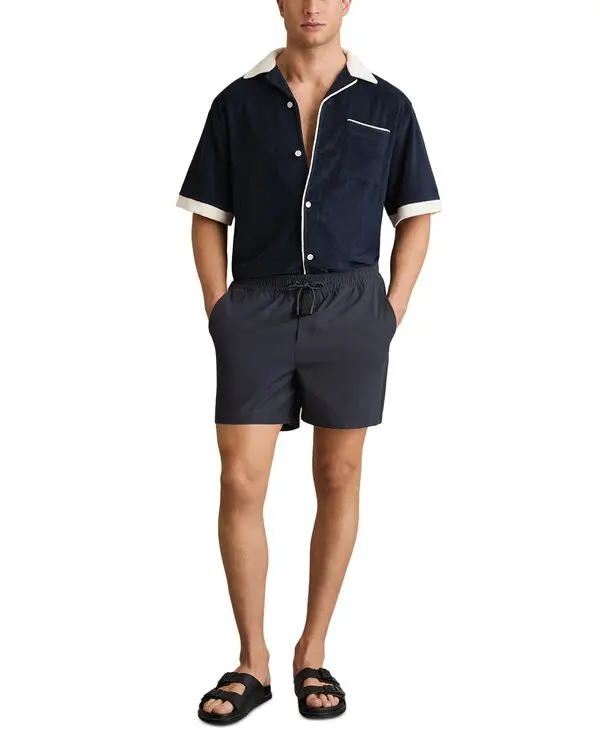 REISS Cliff Plain 4.9" Swim Shorts - Navy
