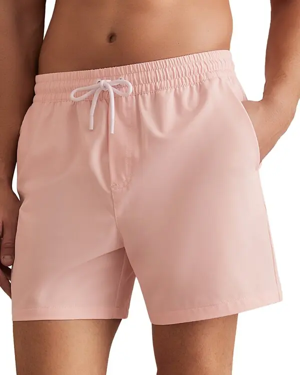 REISS Cliff Plain 4.9" Swim Shorts - Pink