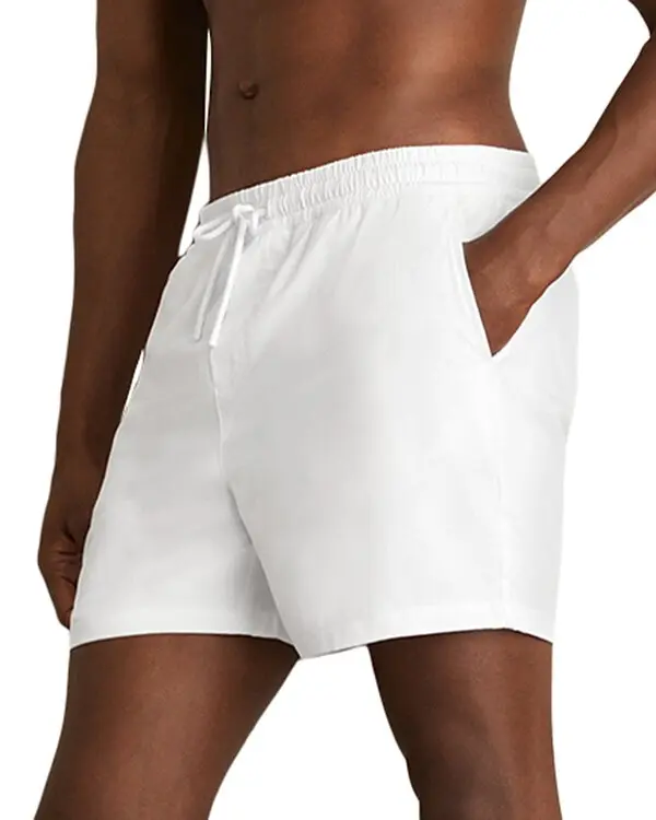 REISS Cliff Plain 4.9" Swim Shorts - White