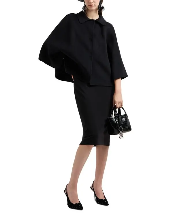 Emporio Armani Wool Cashmere Cape Sleeve Coat