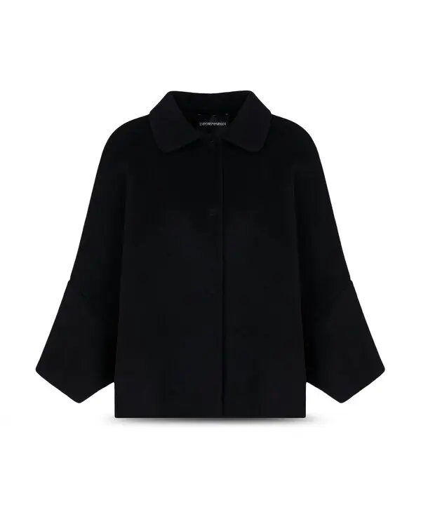 Emporio Armani Wool Cashmere Cape Sleeve Coat