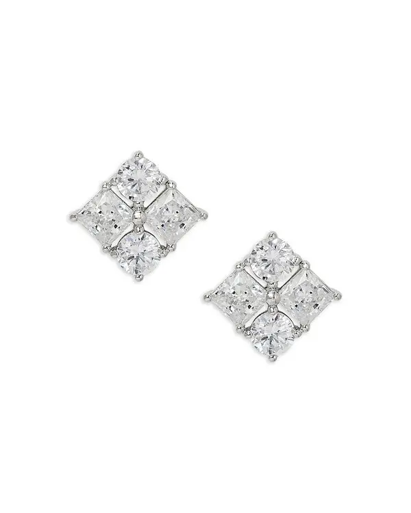 Nadri Cubic Zirconia Stud Earrings - Silver
