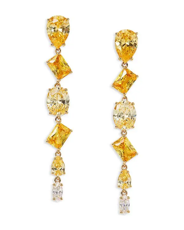 Nadri Palm Springs Linear Drop Earrings - Gold