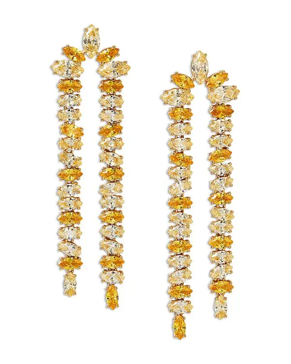 Nadri Palm Springs Double Strand Drop Earrings - Gold