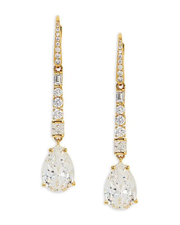 Nadri Cubic Zirconia Drop Earrings - Gold