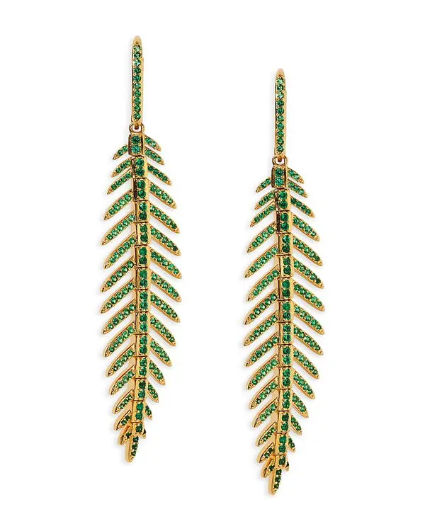 Nadri Palm Springs Leaf Drop Earrings - Gold