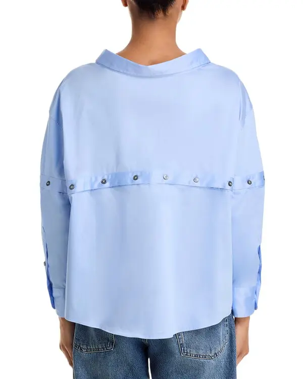 Rokh Multi Button Broken Shirt - Light Blue