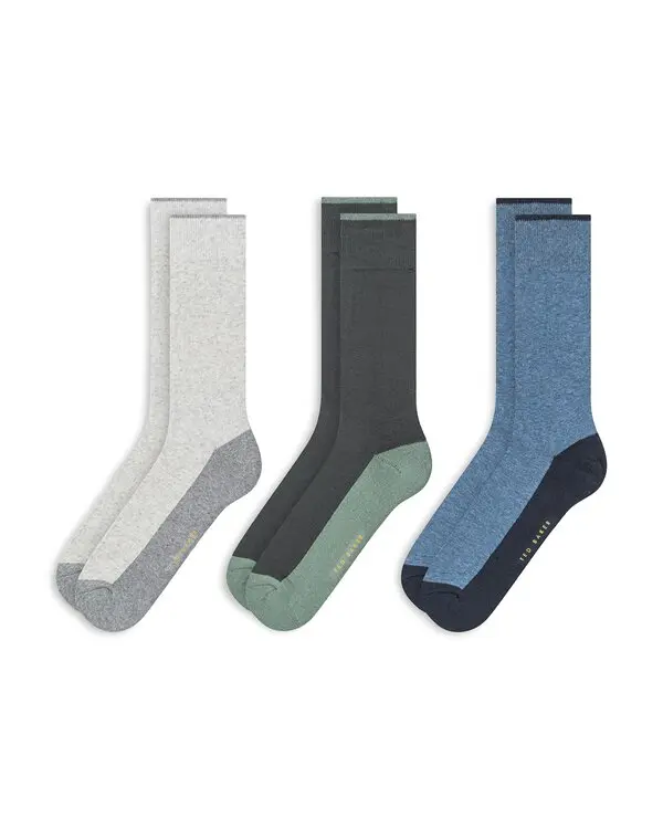 Ted Baker London Terry Crew Socks, Pack Of 3 - Black