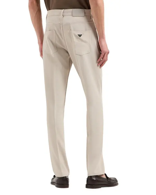 Emporio Armani Regular Fit Stretch Cannette Trousers - Beige