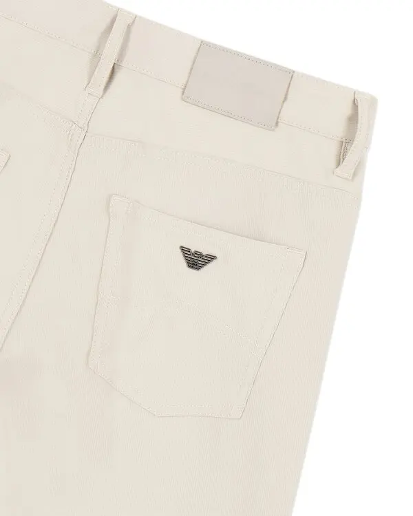 Emporio Armani Regular Fit Stretch Cannette Trousers - Beige