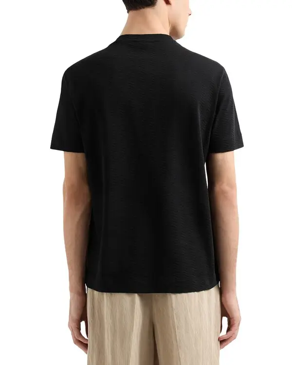 Emporio Armani Textured Cotton Allover Jacquard Tee