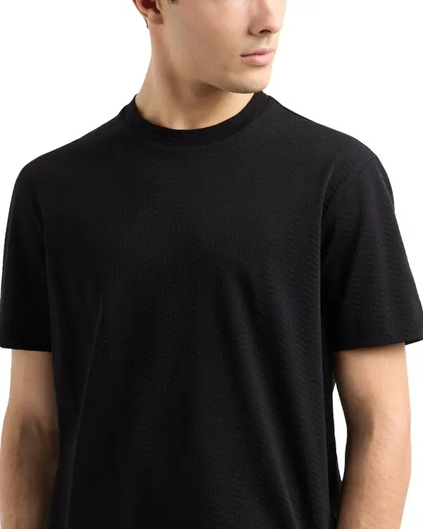 Emporio Armani Textured Cotton Allover Jacquard Tee