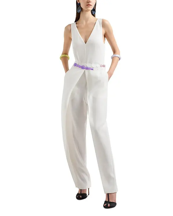Emporio Armani Sleeveless Full Length Jumpsuit - Off White