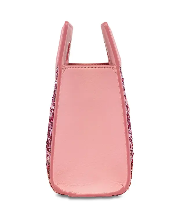 Mcm Diamond Sequin Embellished Leather Tote