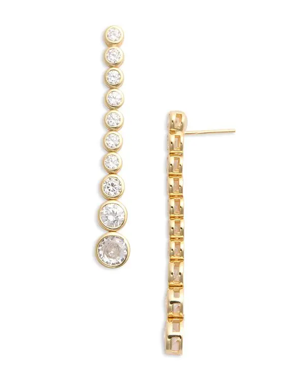 Shashi Bezel Drop Earrings - Gold