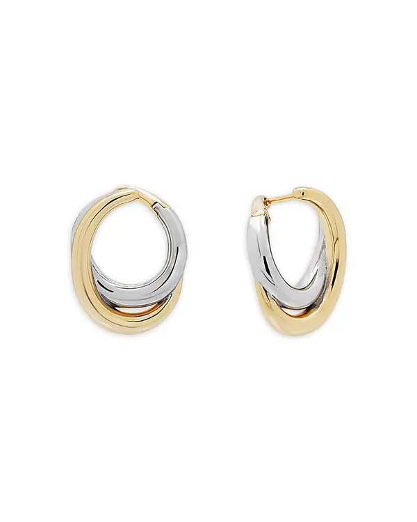 Shashi Cassie Two Tone Twist Earrings - Gold/silver
