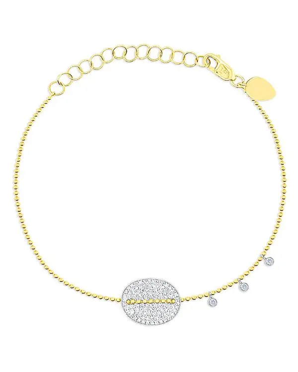 Meira T 14k Diamond Oval Bead Chain Bracelet - Gold