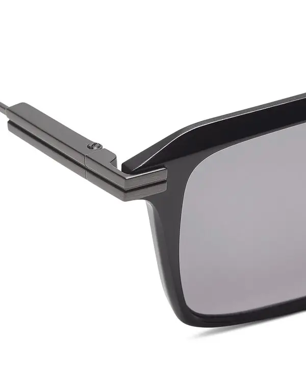 Zegna Aluminum Sunglasses, 55mm - Light Grey