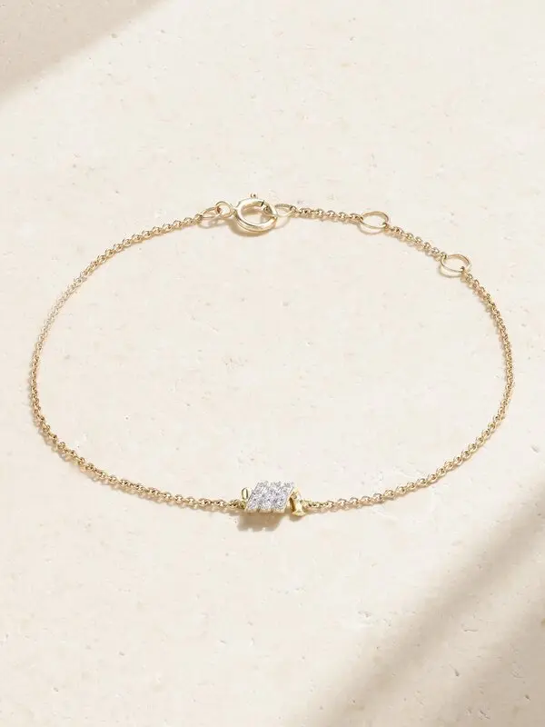 STONE AND STRAND Twinkling Twine 10-karat Diamond Bracelet - Gold