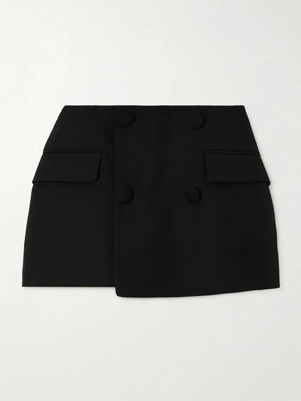 Balmain Wrap-effect Wool Shorts