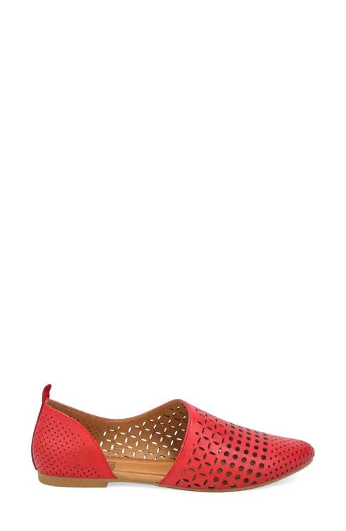 Miz Mooz Gwenna Leather D'orsay Flats - Scarlet